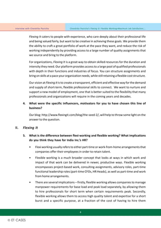 CHANDRIKA PASRICHA'S FLEXING IT: FLEXIBLE WORKING = MAXIMUM JOB SATISFACTION, OPTIMUM VALUE! | PDF