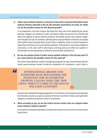 Indian Sexual Wellness Industry: Secretly Growing? - Interview with Ute Pauline Weimer, Co ...