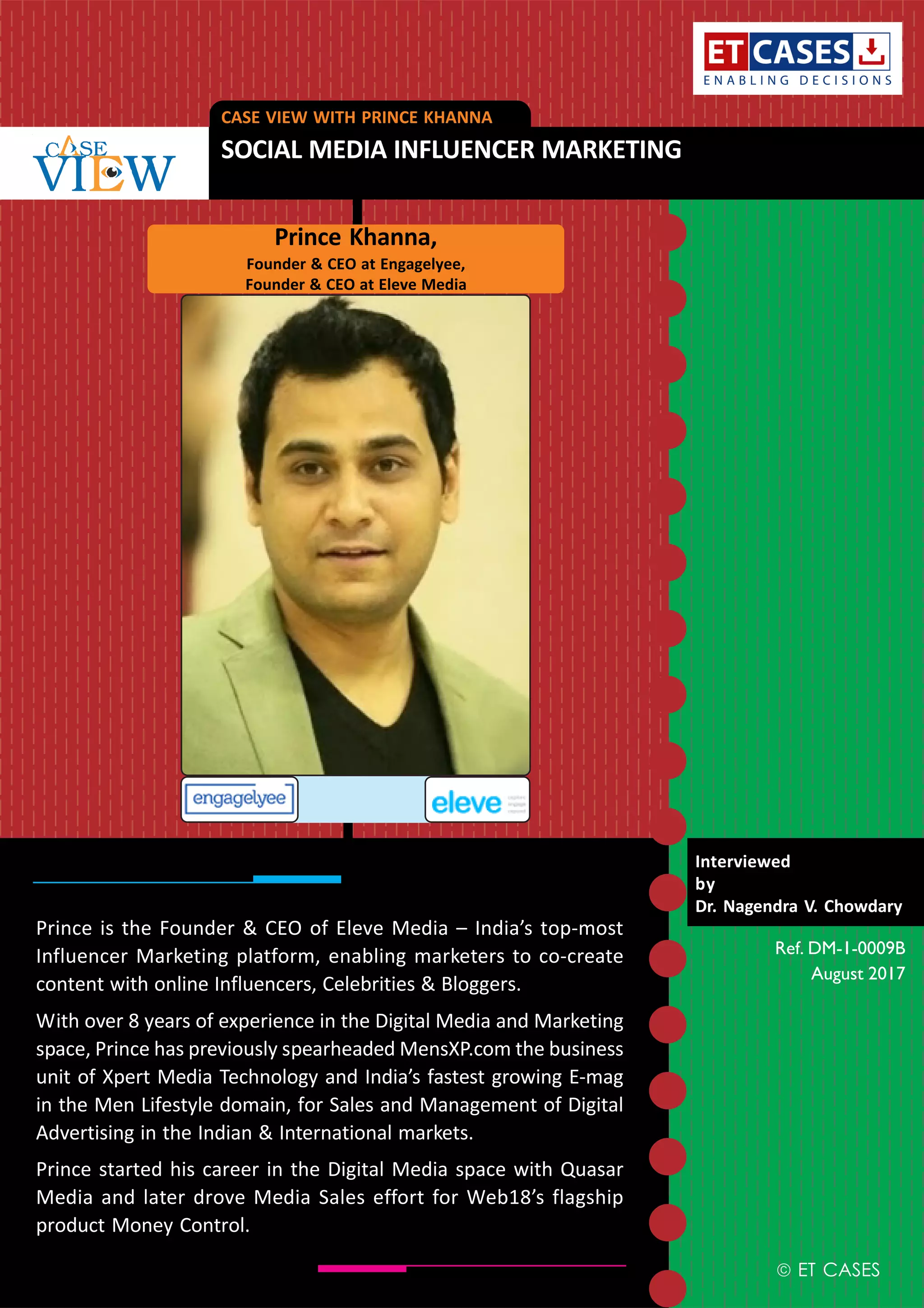 Case View with Prince Khanna - Social Media Influencer Marketing | PDF