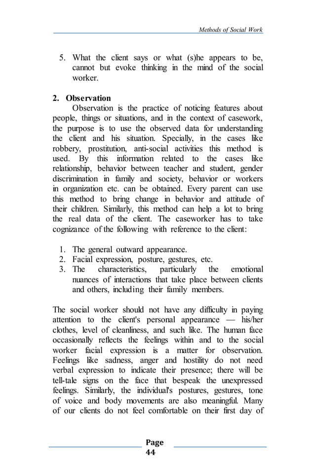 complete note of Casework | DOCX