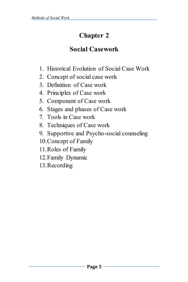 complete note of Casework | DOCX