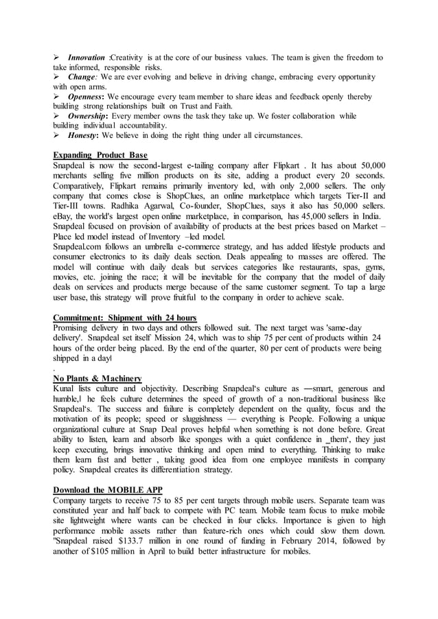 Simple draft on Snapdeal case write up | PDF