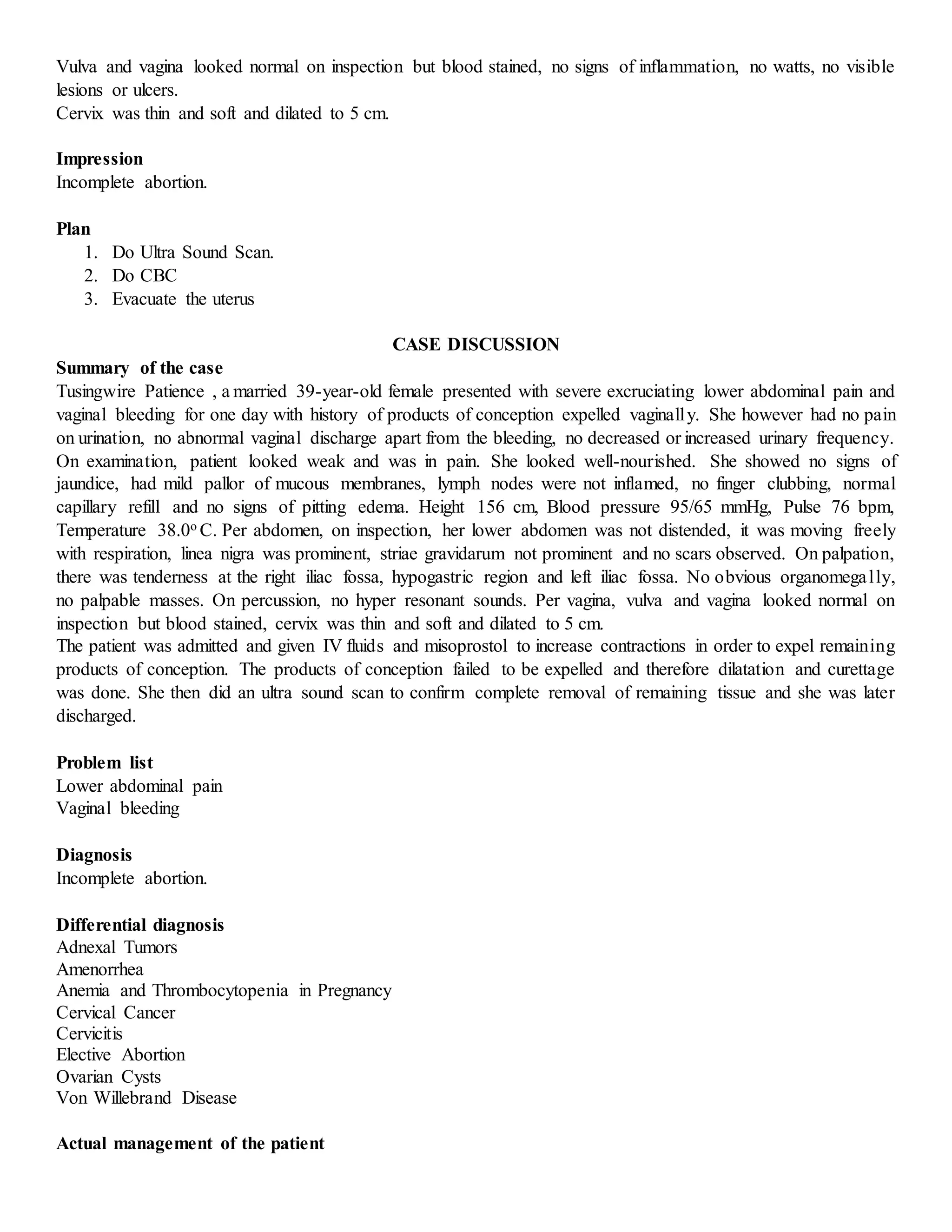 incomplete abortion | DOCX