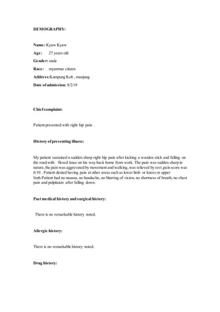 Case write up orthopedics | DOCX