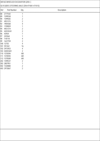 CASE WX165 Wheel Excavator Parts Catalogue Manual.pdf