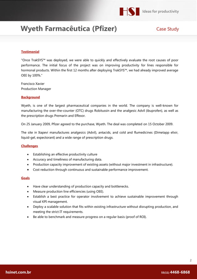 Performance Management Case at Wyeth (Pfizer) Brazil | PDF