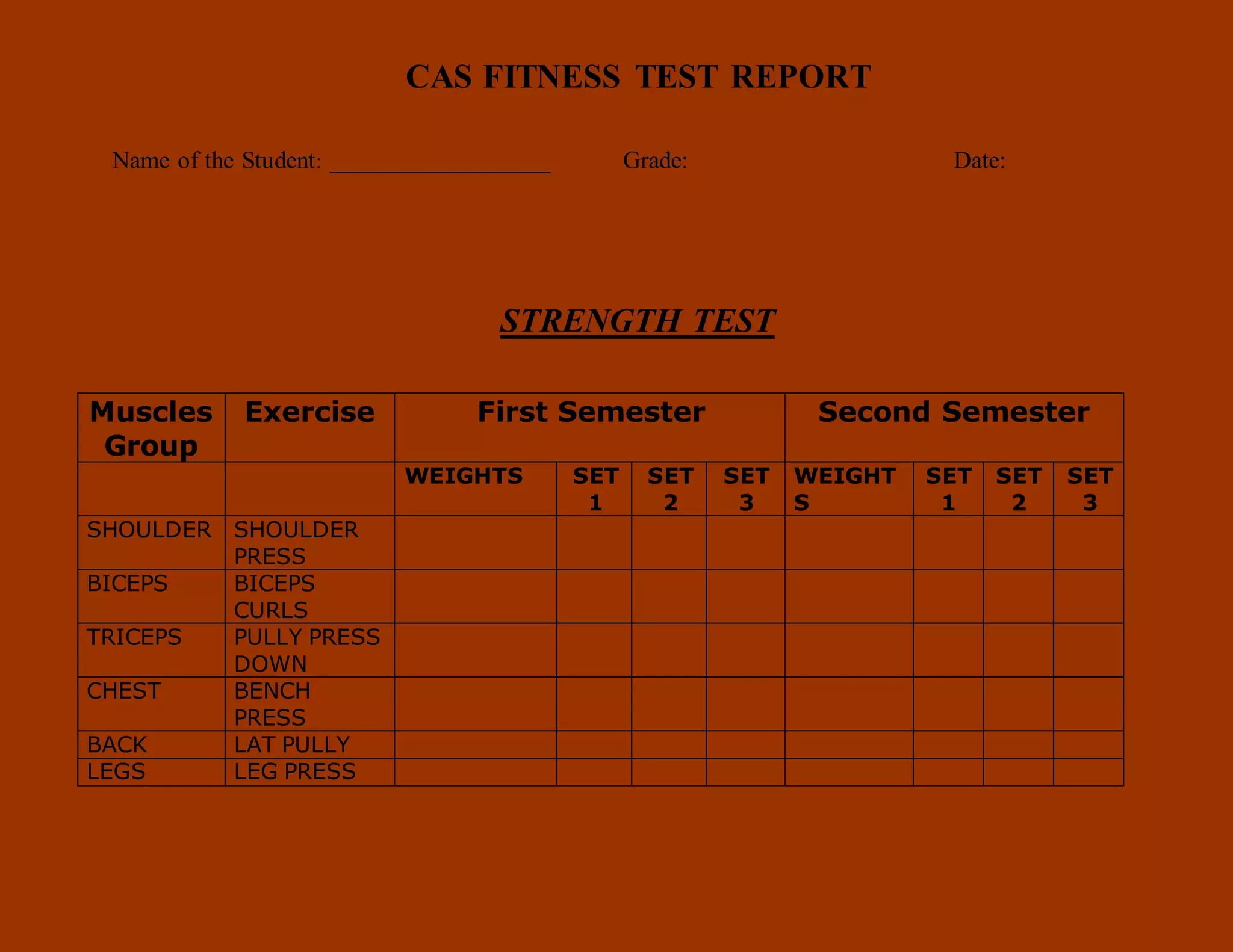 IBDP CAS Fitness Test - strength | PPT