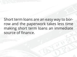 What is a Short Term Loan? | PDF