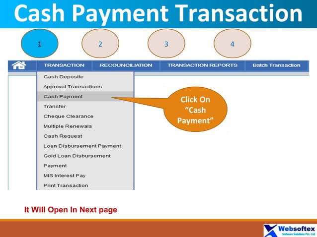 Websoftex Nidhi Company Banking Software demo - Cash Payment ...