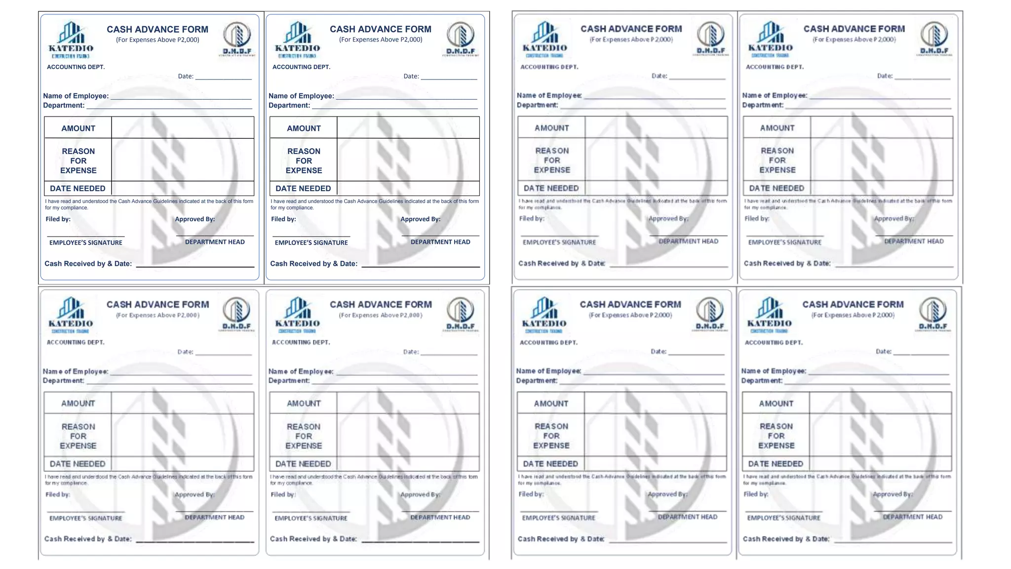 Cash advance form draft | PPTX