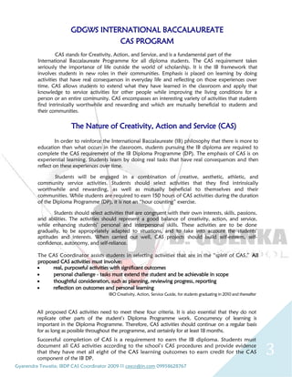 IBDP CAS handbook GD Goenka World School 2009 -11 | PDF