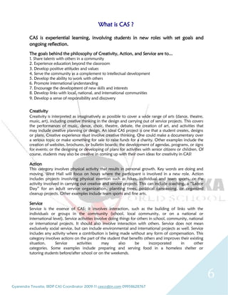 IBDP CAS handbook GD Goenka World School 2009 -11 | PDF