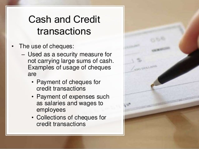 Cash and credit transactions