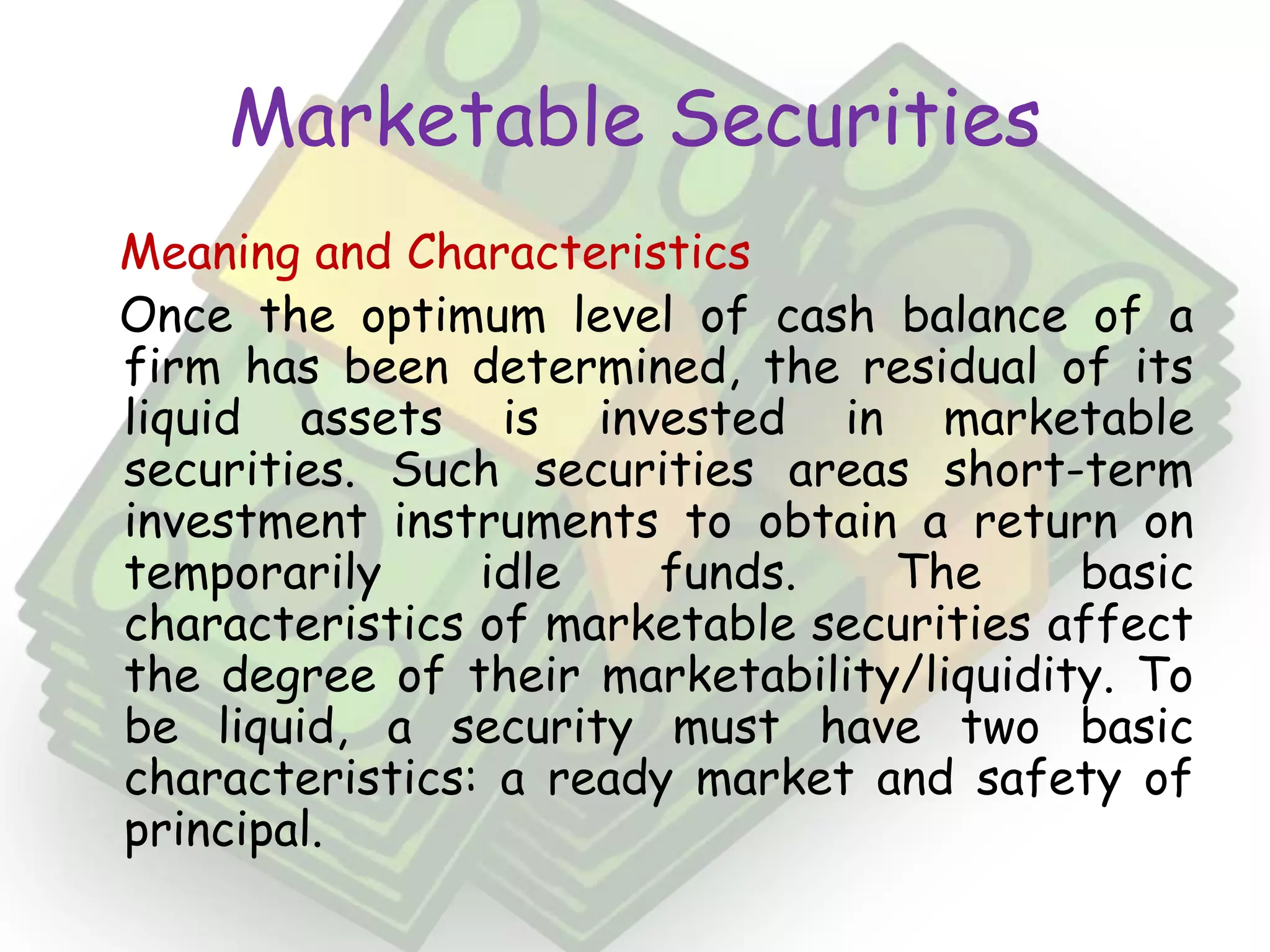 Cash and marketable securities management | PPTX