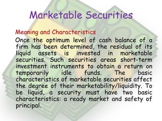 Cash and marketable securities management | PPTX