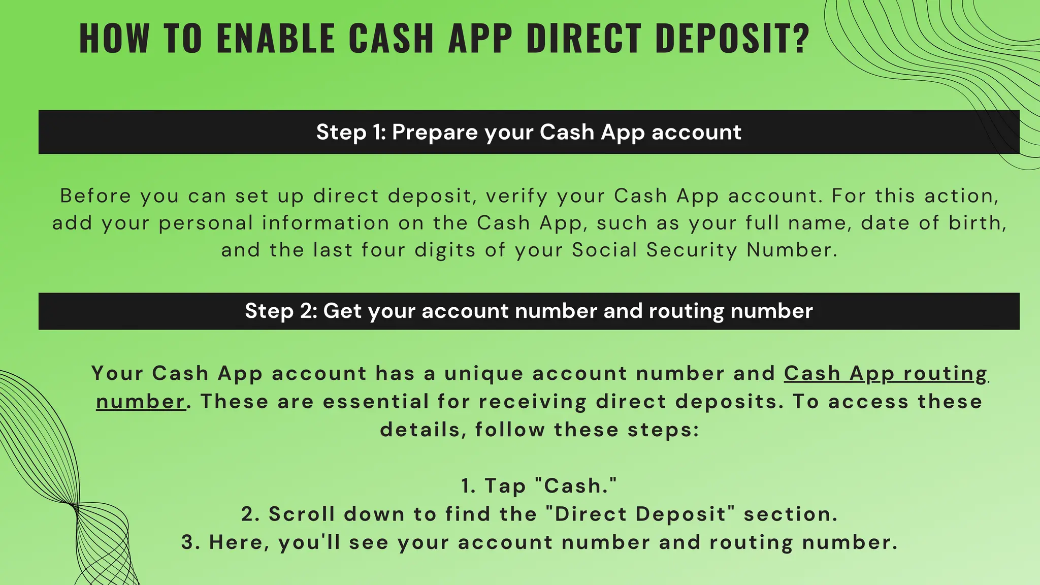 how to enable cash app direct deposit? | PDF | Business Banking ...