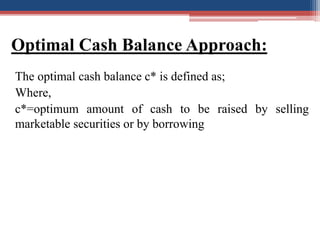 Cash balance approach of quantity theory of money | PPTX