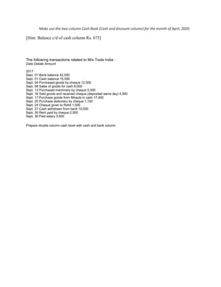 Cash book | PDF