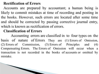 Cashbook and Errors in Financial Accounting | PPT