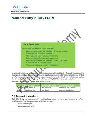 Cash Book Entry In Tally ERP9 - Introduction | PDF