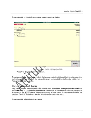 Cash Book Entry In Tally ERP9 - Introduction | PDF