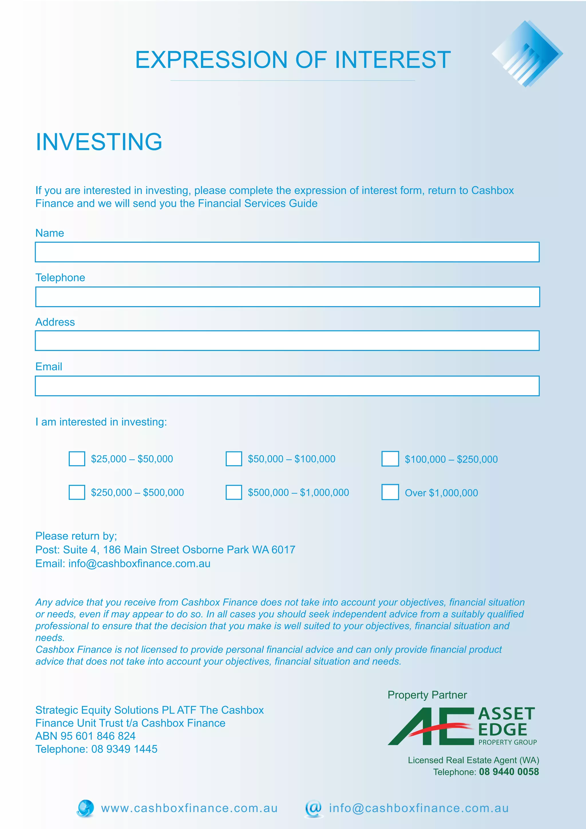 Cashbox EOI | PDF | Free Download