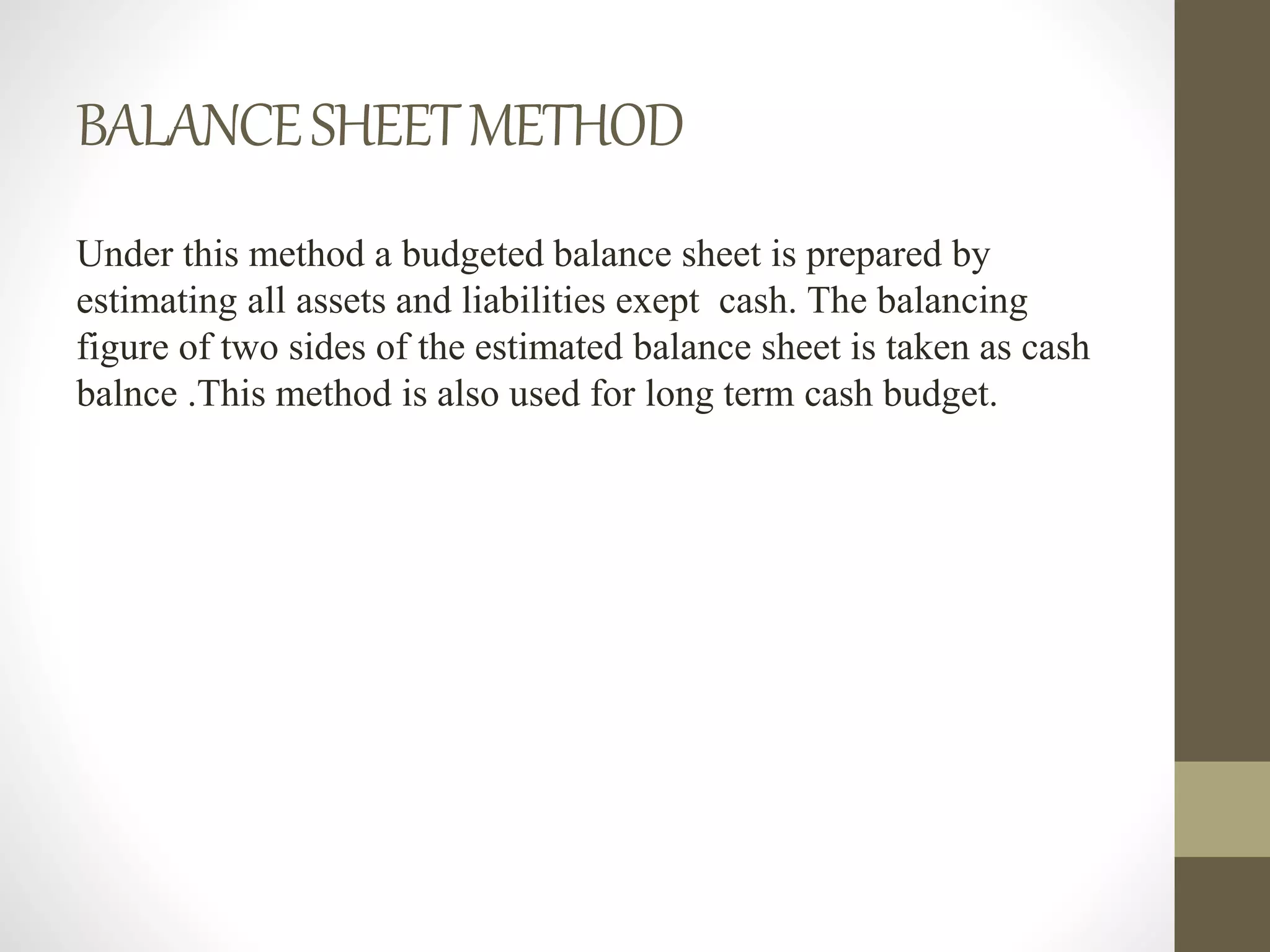 Cash budget | PPTX