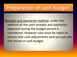 Cash budget | PPTX