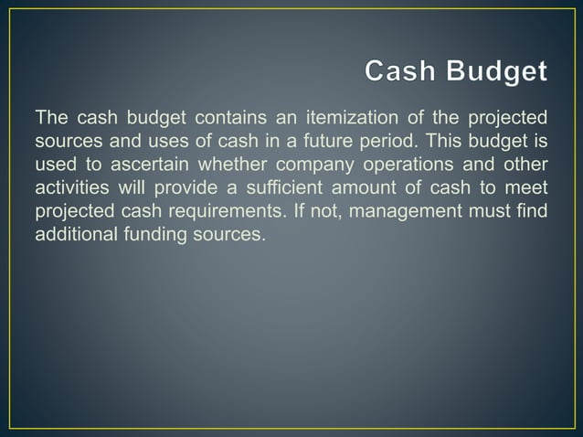Cash budget | PPT