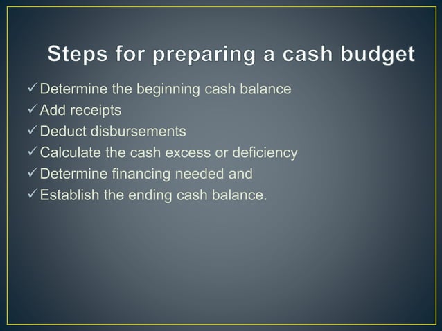 Cash budget | PPT