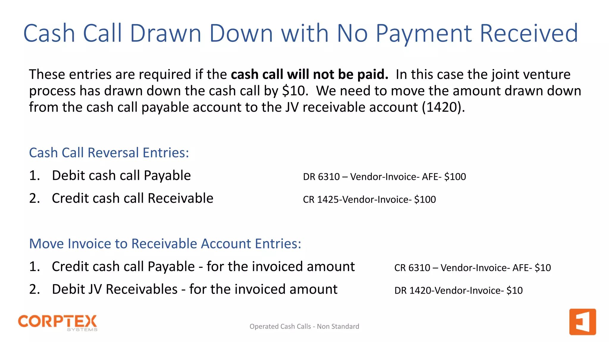 Operated Cash Calls, a How to | PPTX