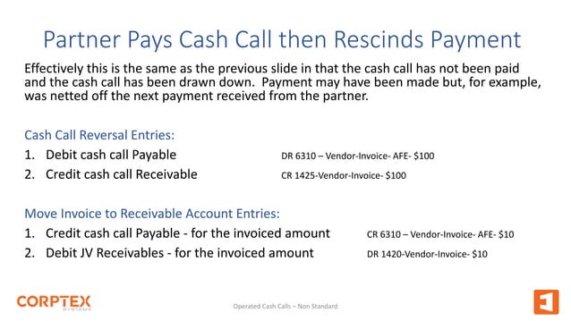 Operated Cash Calls, a How to | PPT