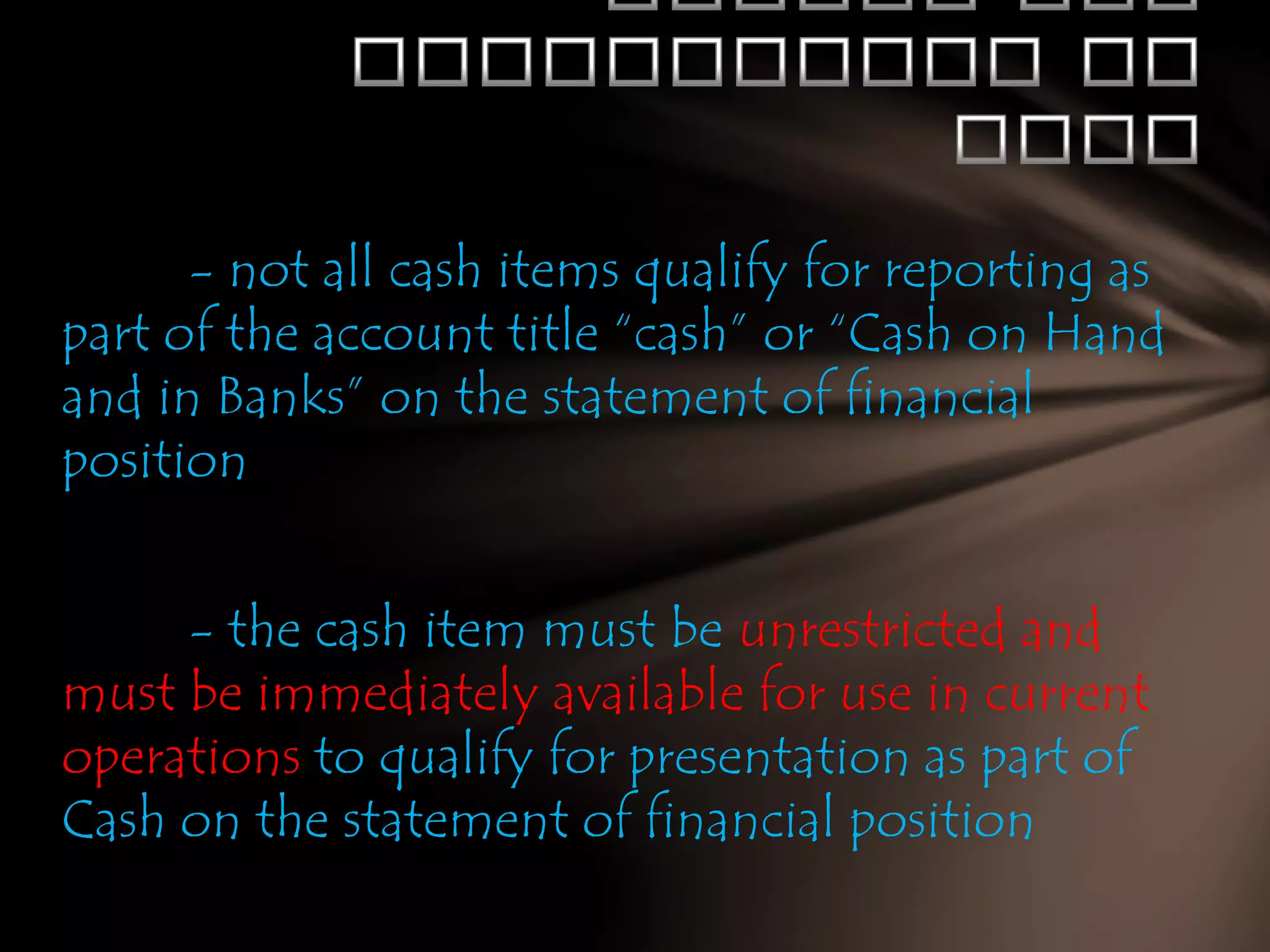 Cash & cash equivalents | PPTX