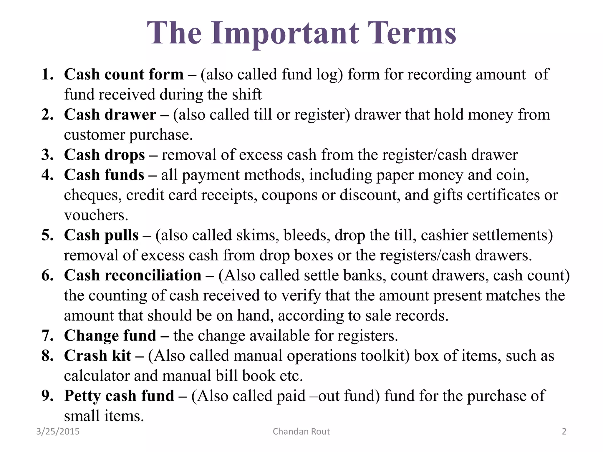 Cash Control - Retail | PPTX