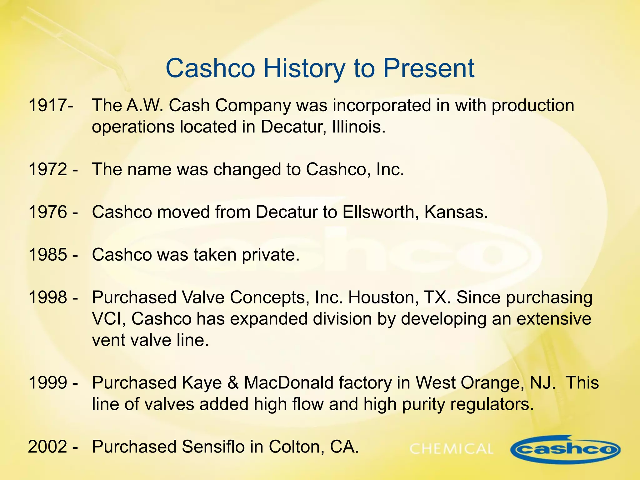 Cashco Products Presentation | PDF