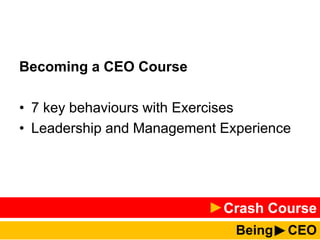Crash Course on Being CEO | PPTX