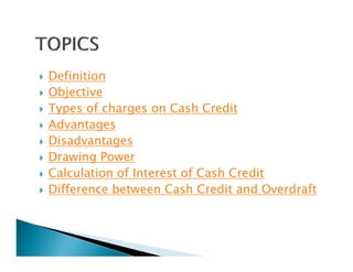 Cash credit presnetation | PDF