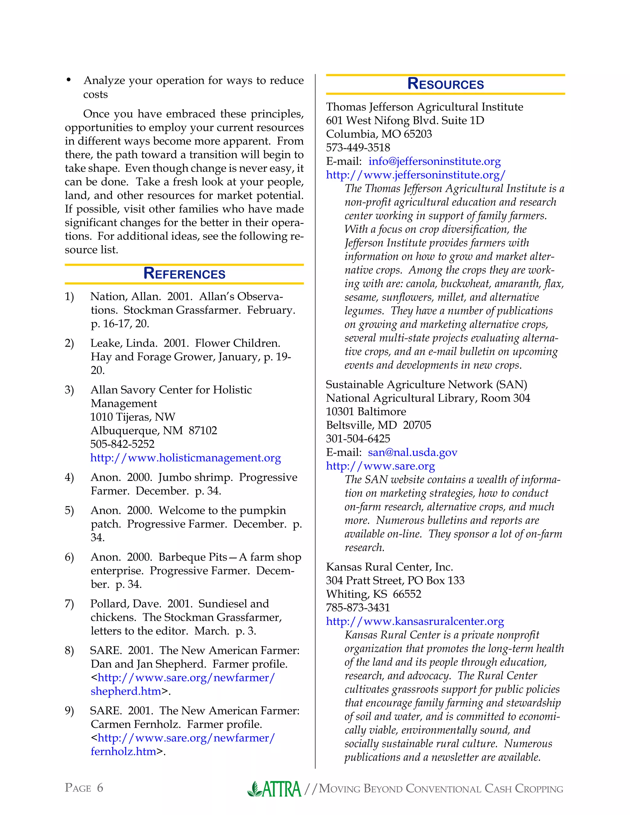 Moving Beyond Conventional Cash Cropping | PDF