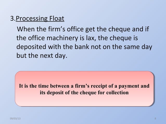 Cash float copy | PPT