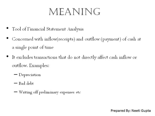 Cash Flow Statement: Meaning, Objectives and Limitations | PPTX