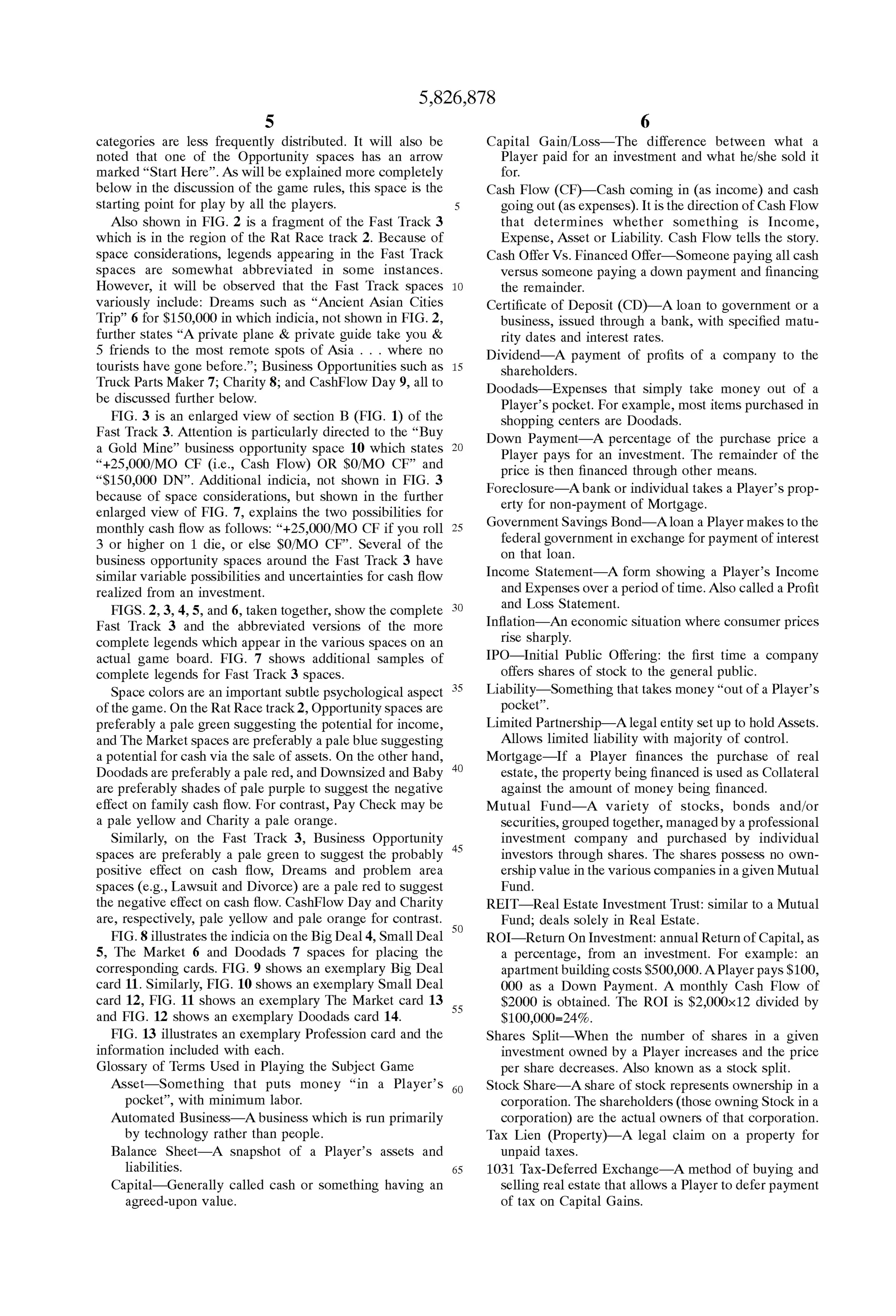 Cashflow 101 Board Game Gesigns + Patents [Kiyosaki] | PDF