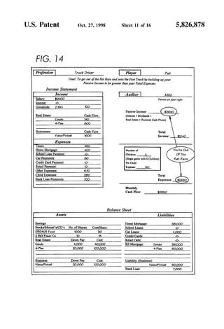 Cashflow 101 Board Game Gesigns + Patents [Kiyosaki] | PDF