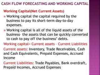 Cash flow forecasting and working capital.pptx | Business Accounting ...