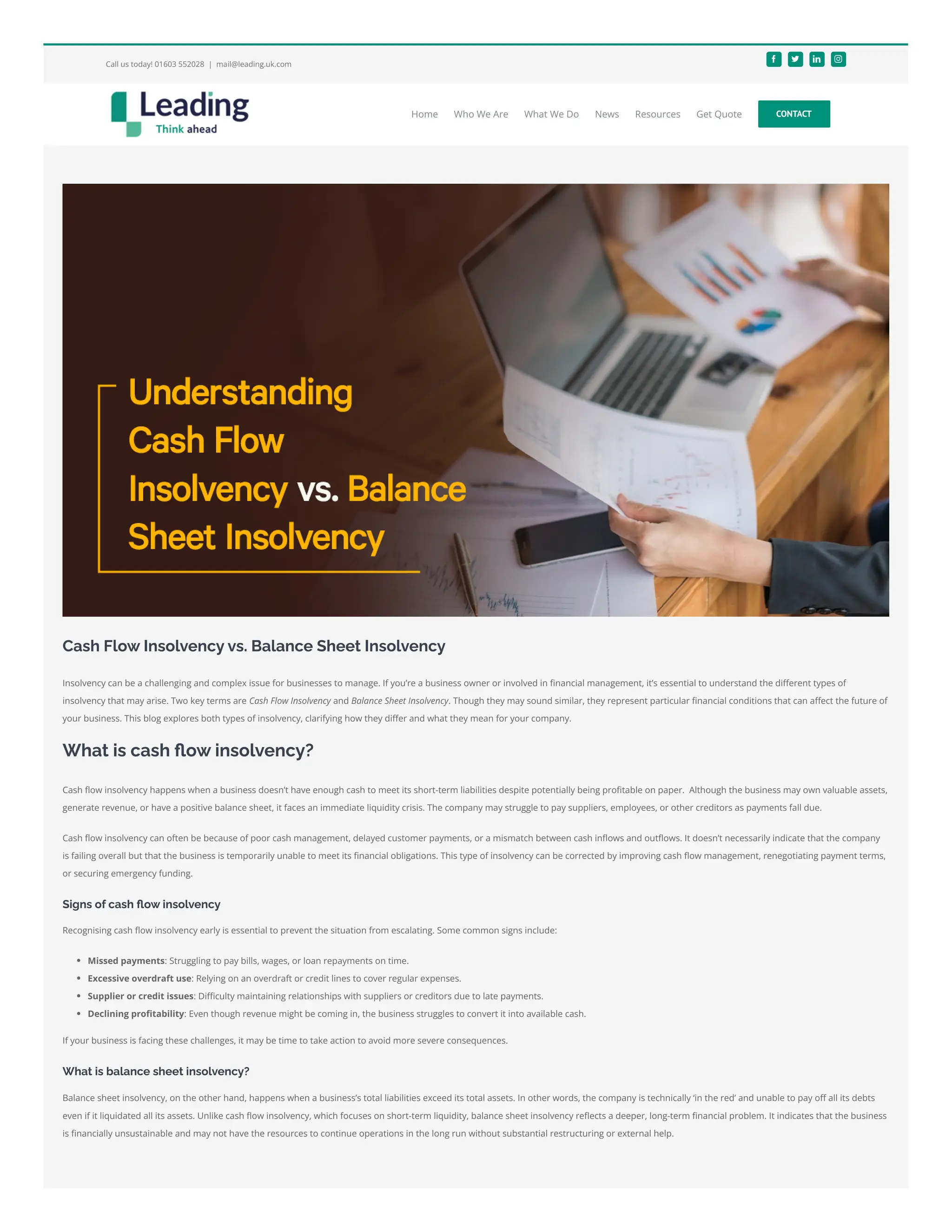 Cash Flow Insolvency vs. Balance Sheet Insolvency | PDF
