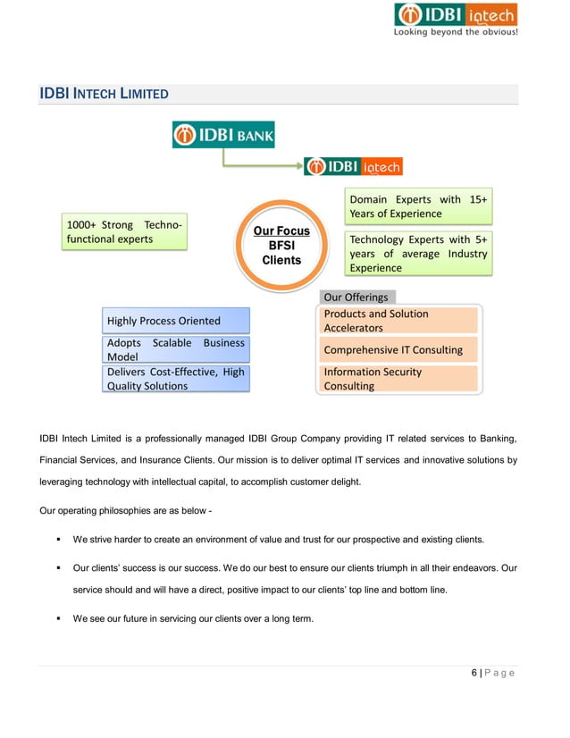 IDBI Intech - Cash flow management solution | PDF | Business Banking ...