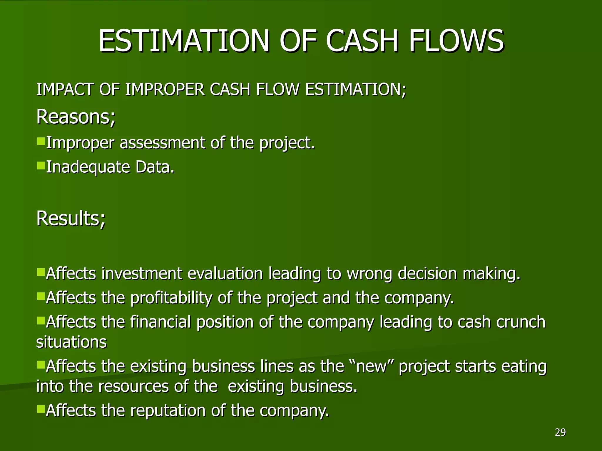 Estimation of Cash Flow | PPT
