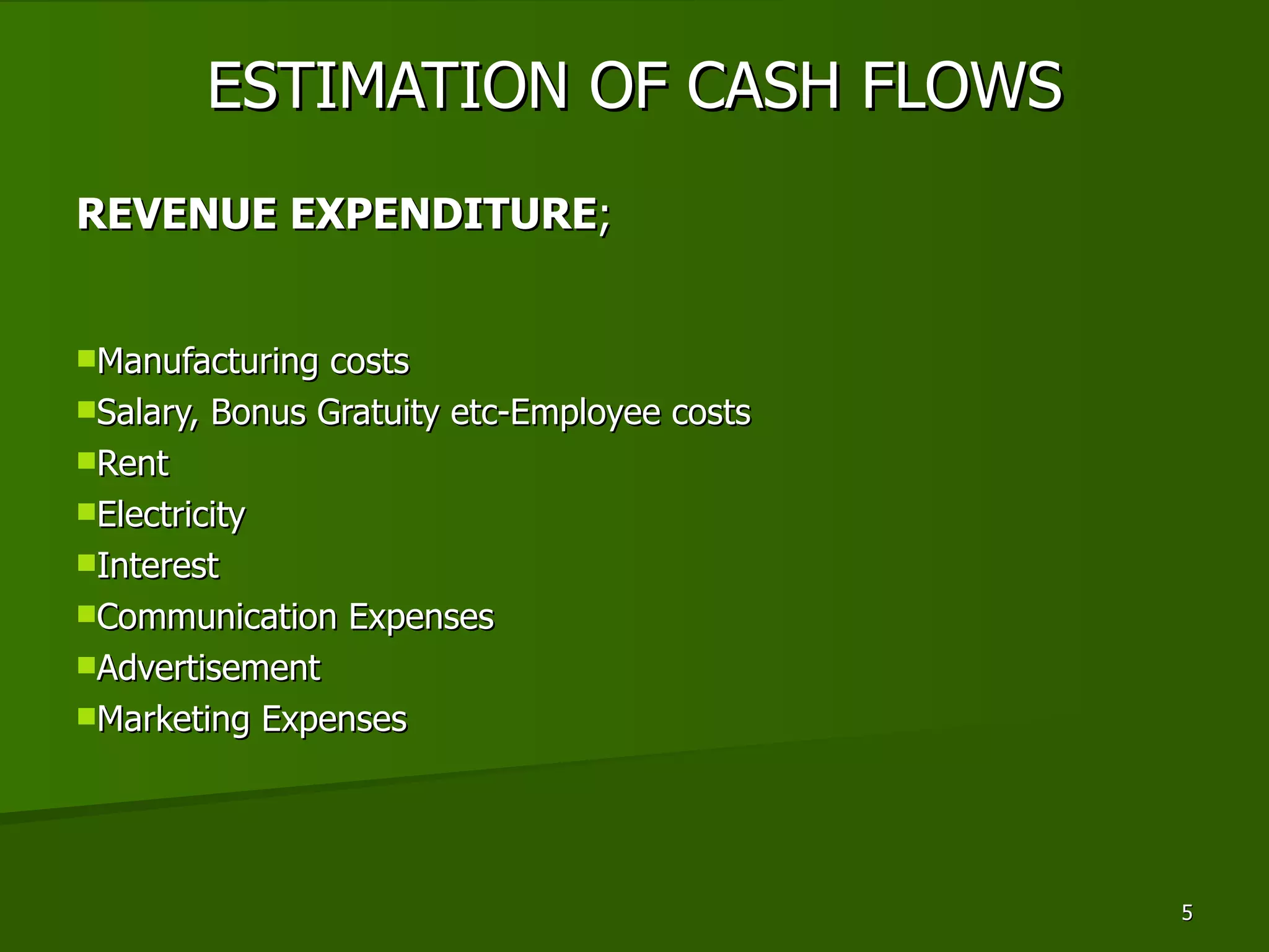 Estimation of Cash Flow | PPT