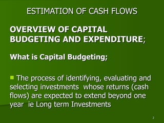 Estimation of Cash Flow | PPT