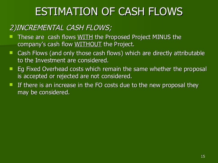 Estimation of Cash Flow