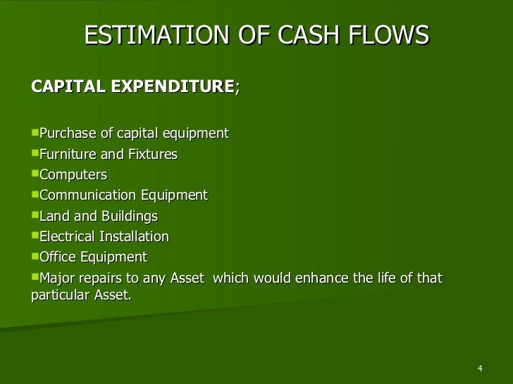 Estimation of Cash Flow